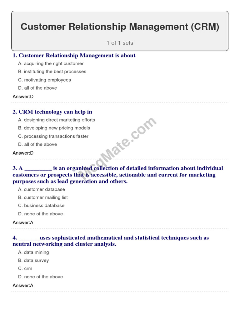 Customer-Relationship-Management-Crm (Set 1) | Download Free PDF | Customer Relationship ...