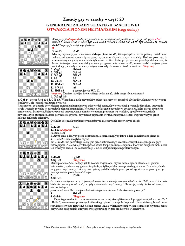 zasady gry w szachy część 20 | PDF