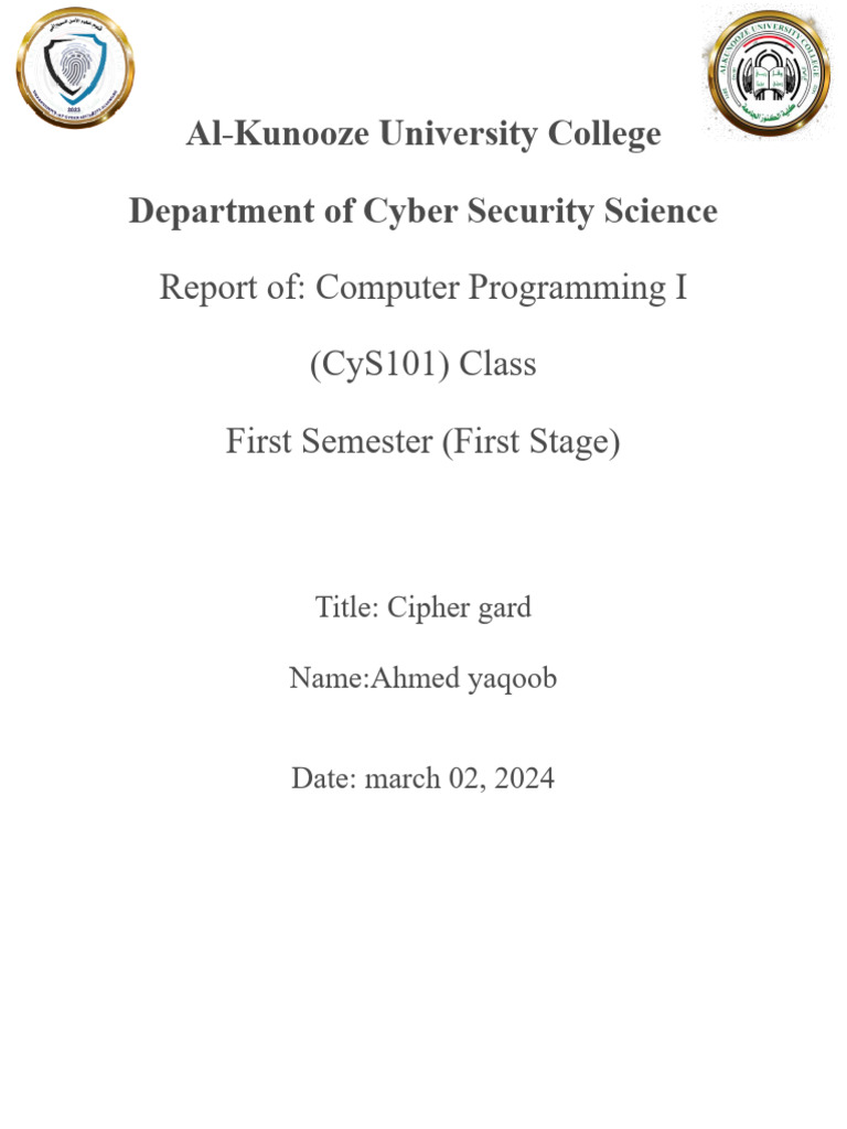 Format of Report | PDF | Encryption | String (Computer Science)