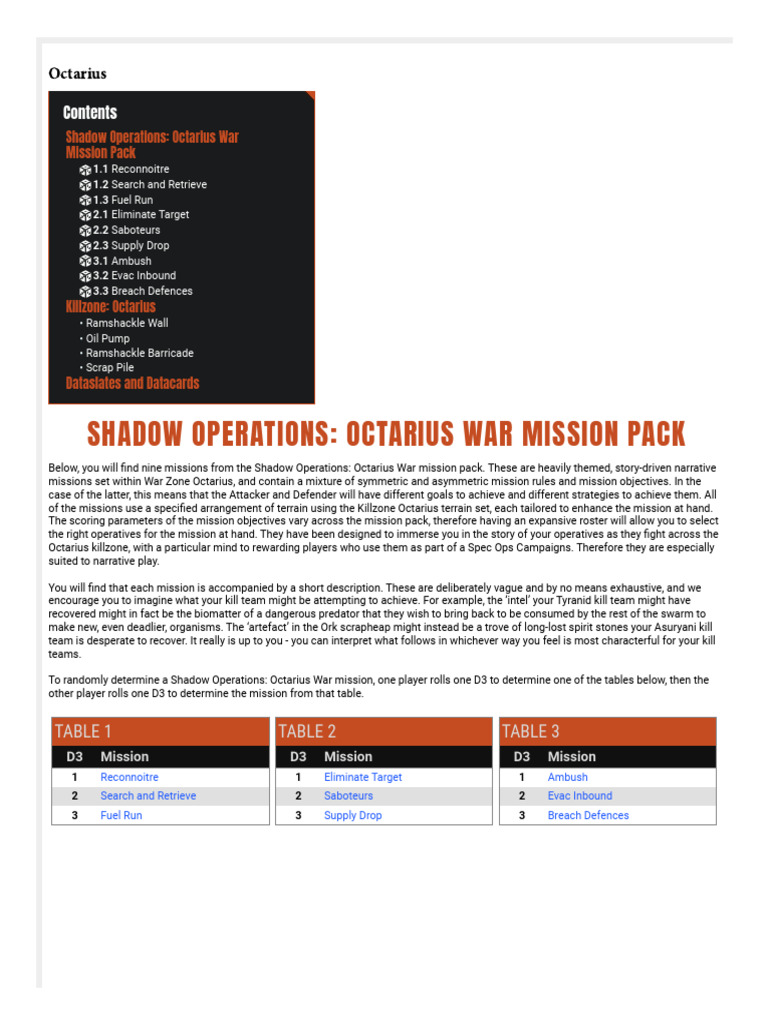 Octarius | PDF | Reconnaissance | Ambush