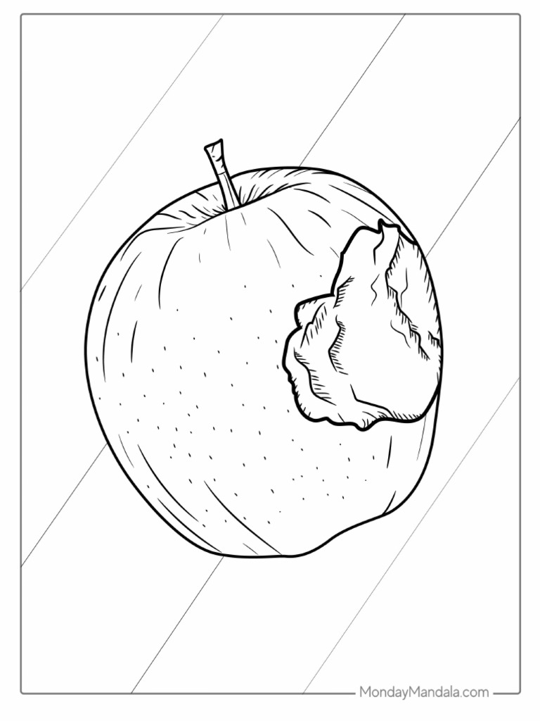 Bite Taken Out of Apple Coloring Sheet | PDF