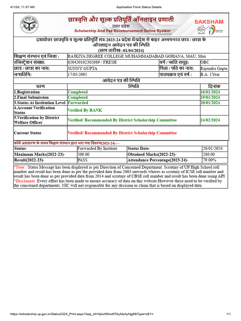 Application Form Status Details Pdf Computing