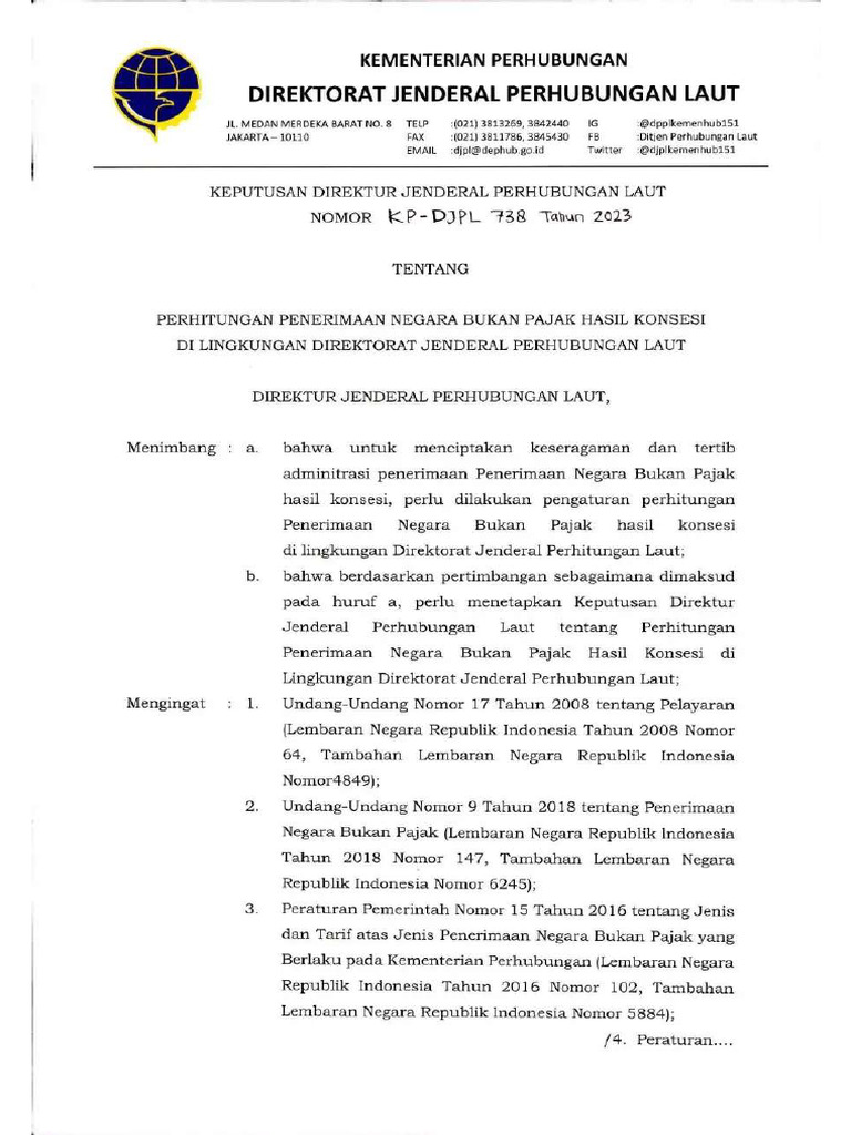 KP DJPL No 738 TH 2023 | PDF