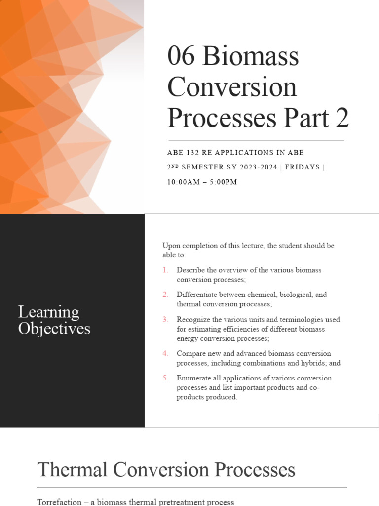 Lect 06 Biomass Energy - Part 2 | PDF | Gasification | Pyrolysis