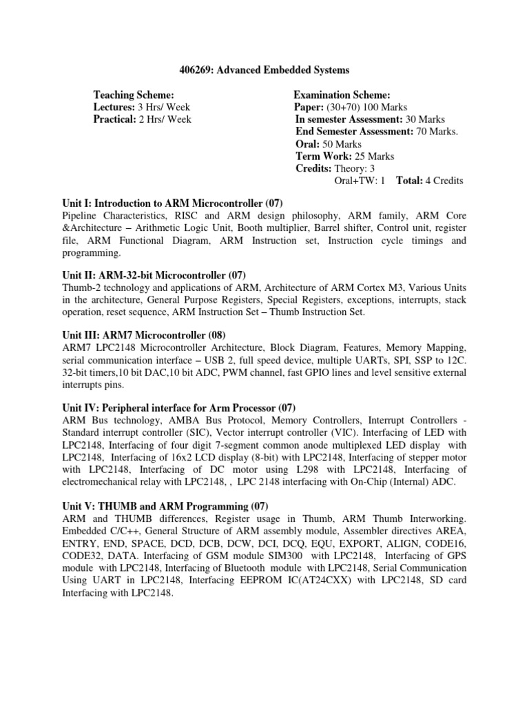 AES - Revised Syllabus | PDF | Microcontroller | Computer Engineering