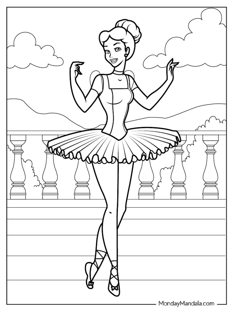 Cinderella Ballerina Coloring Page | PDF