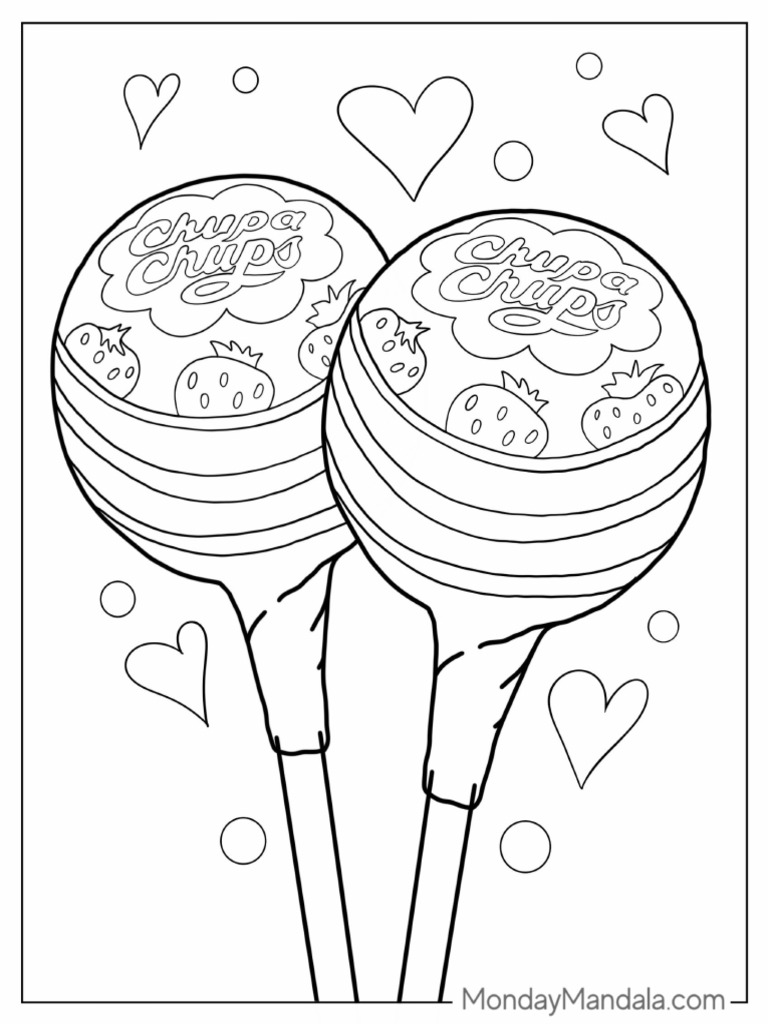 Chupa Chups Lollipops Coloring Page | PDF