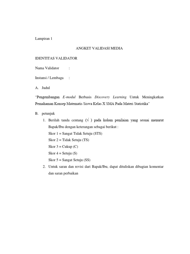 Validasi E-Modul Discovery Learning | PDF