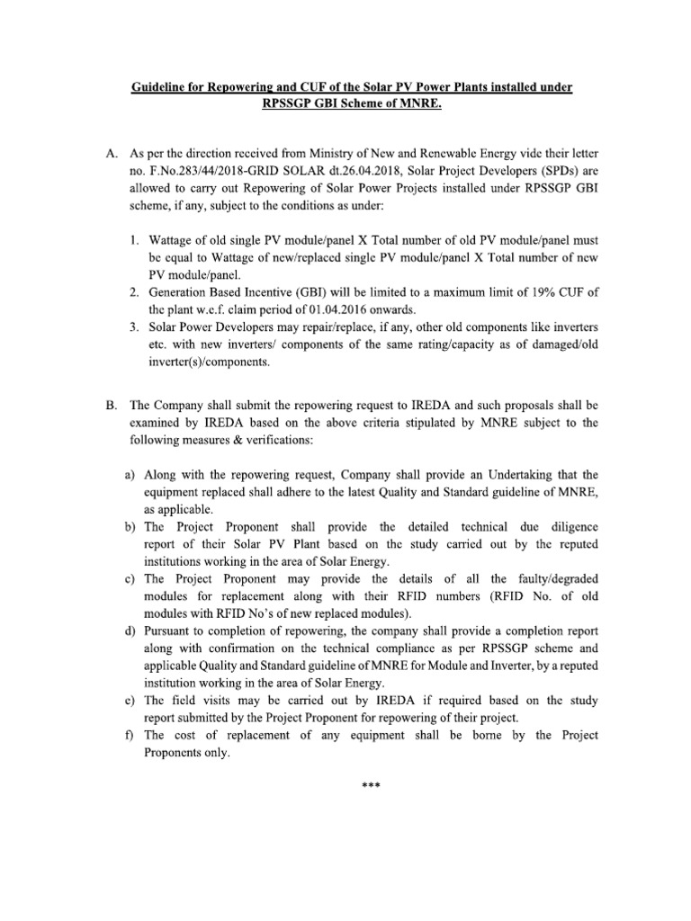Repowering Guidelines | PDF
