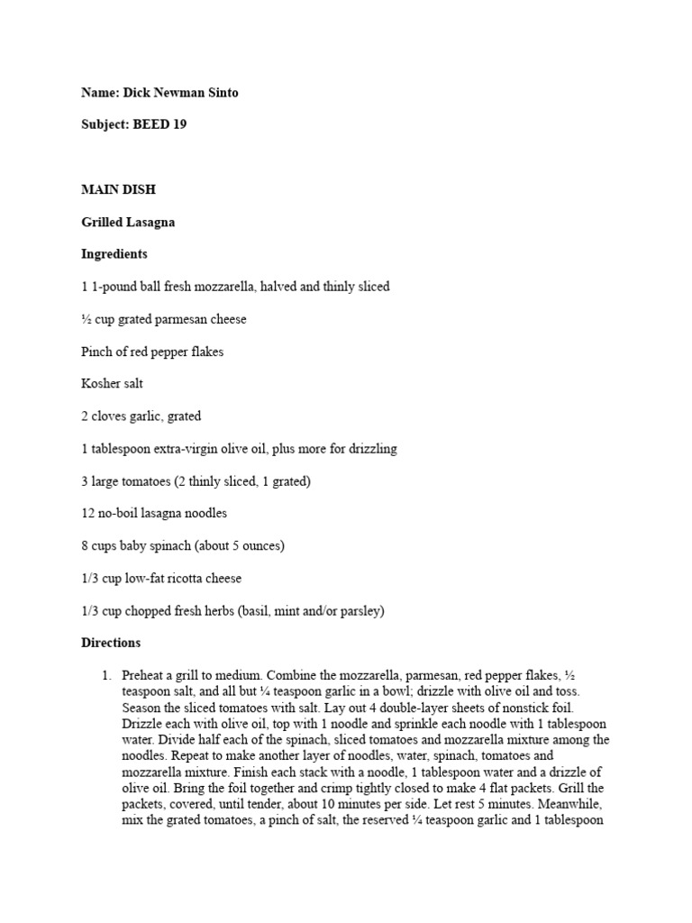 Recipes Sinto | PDF | Baking | Teaspoon