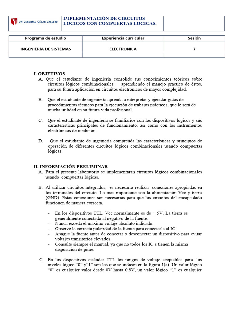 Laboratorio Sesion 07 | PDF | Puerta lógica | Arreglos de compuertas ... Laboratorio Sesion 07 | PDF | Puerta lógica | Arreglos de compuertas ...