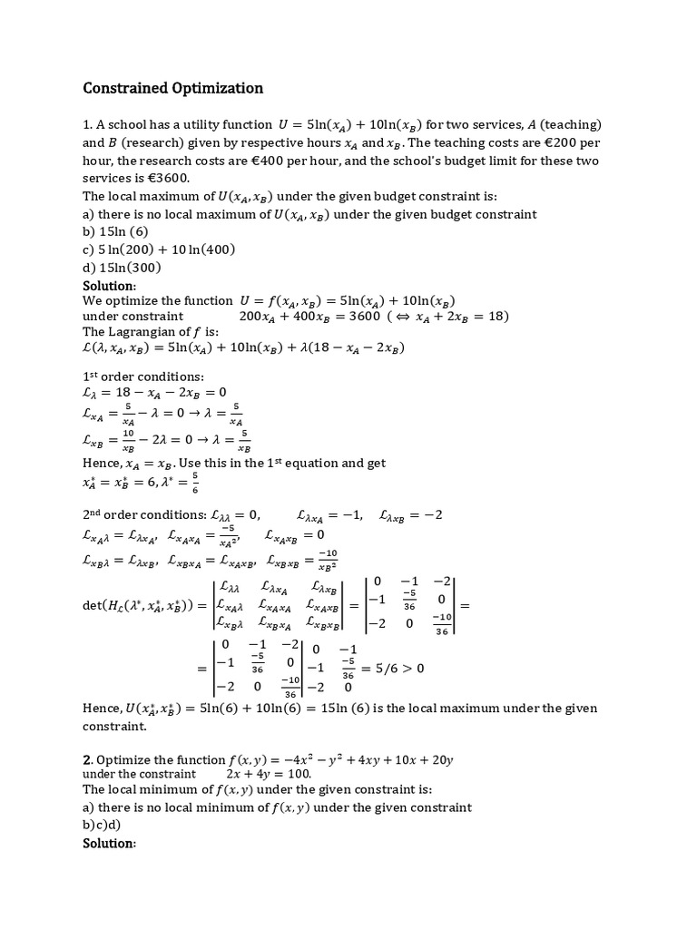 Additional Exercises6 - Solved | PDF | Mathematical Analysis | Applied Mathematics