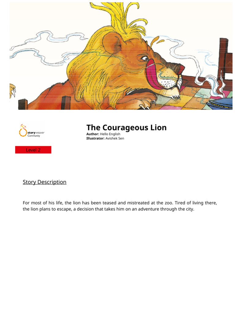 The Courageous Lion | PDF | Creative Commons License