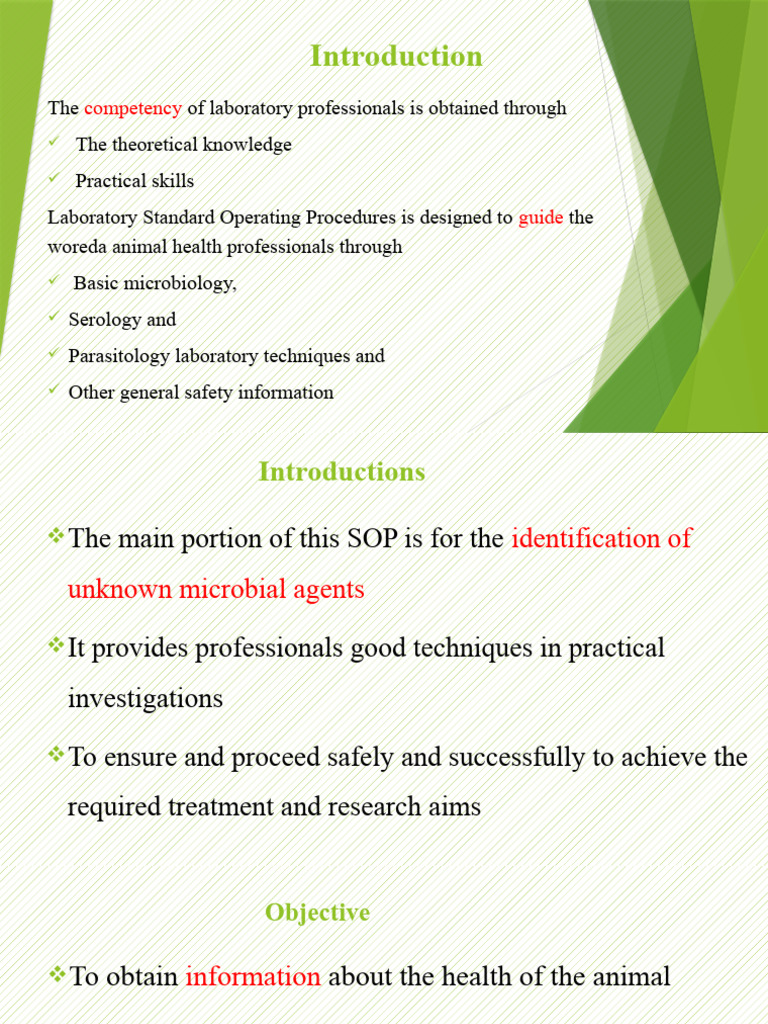 Laboratory Standard Operating Procedure | PDF | Staining | White Blood Cell