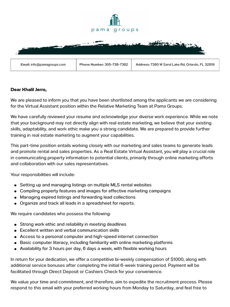 Pama Groups Job Role | PDF | Sales | Marketing
