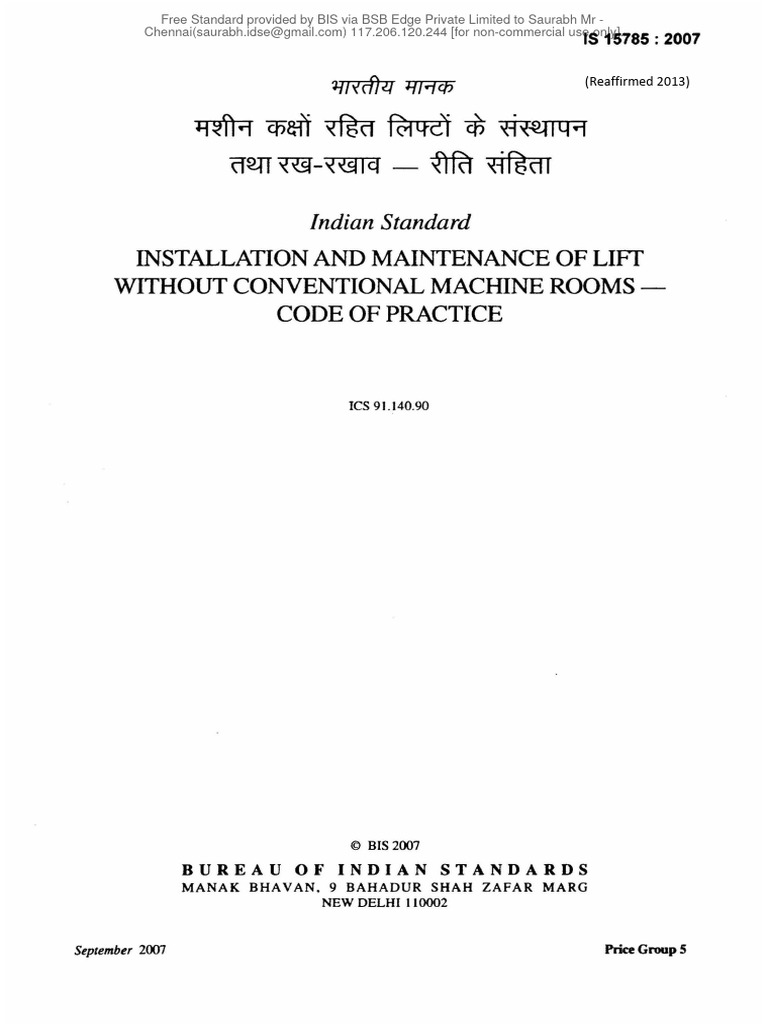 15785 | PDF | Elevator | Machines