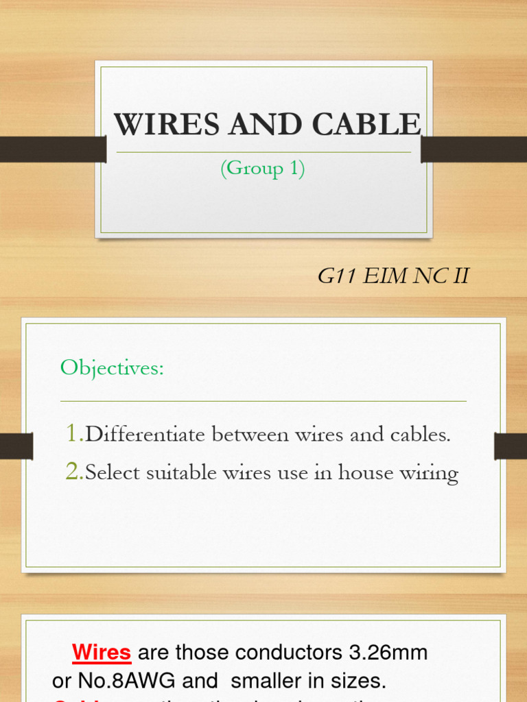 Wires and Cable | PDF | Electrical Wiring | Wire