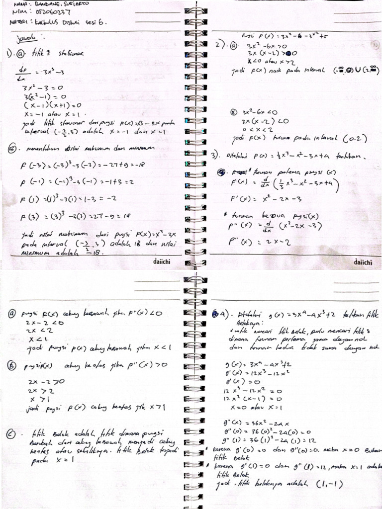 Bambang Sugiarto, 052060237, Kalkulus, Diskusi 6 | PDF