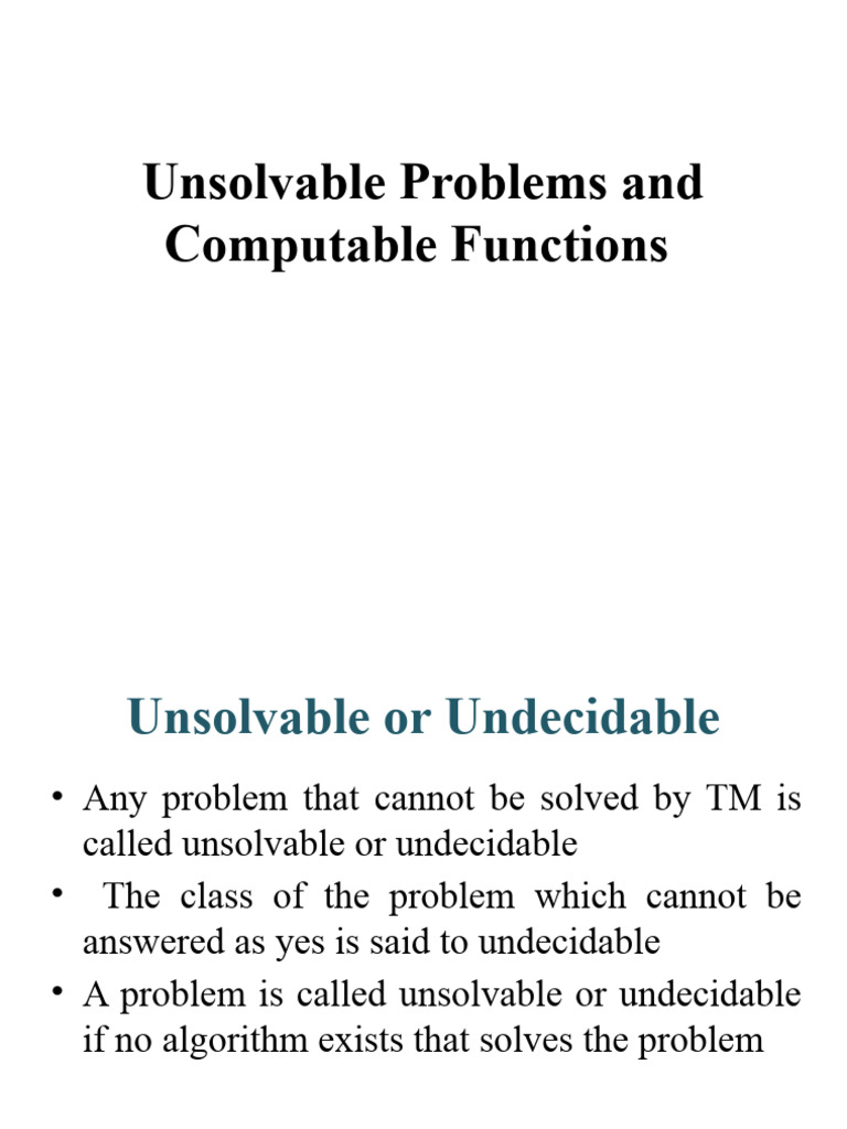 Unsolvable Problems and Computable Functions | PDF | Function ...