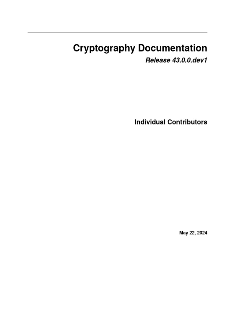 Cryptography Io en Latest | PDF | Public Key Certificate | Encryption