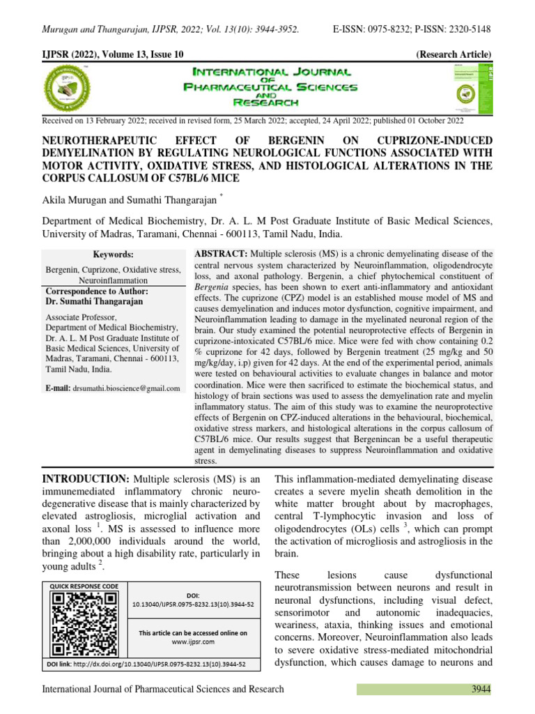 15 Vol 13 Issue 10 October 2022 IJPSR RA 17071 | PDF | Multiple ...