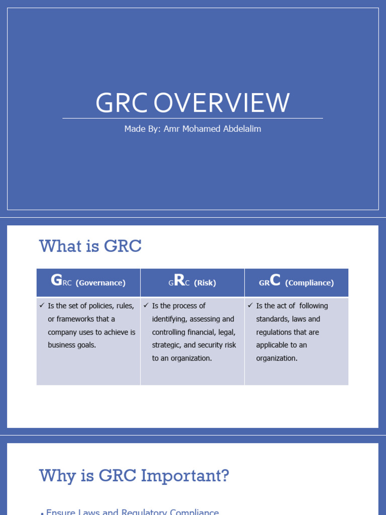What Is GRC | PDF | Regulatory Compliance | Governance