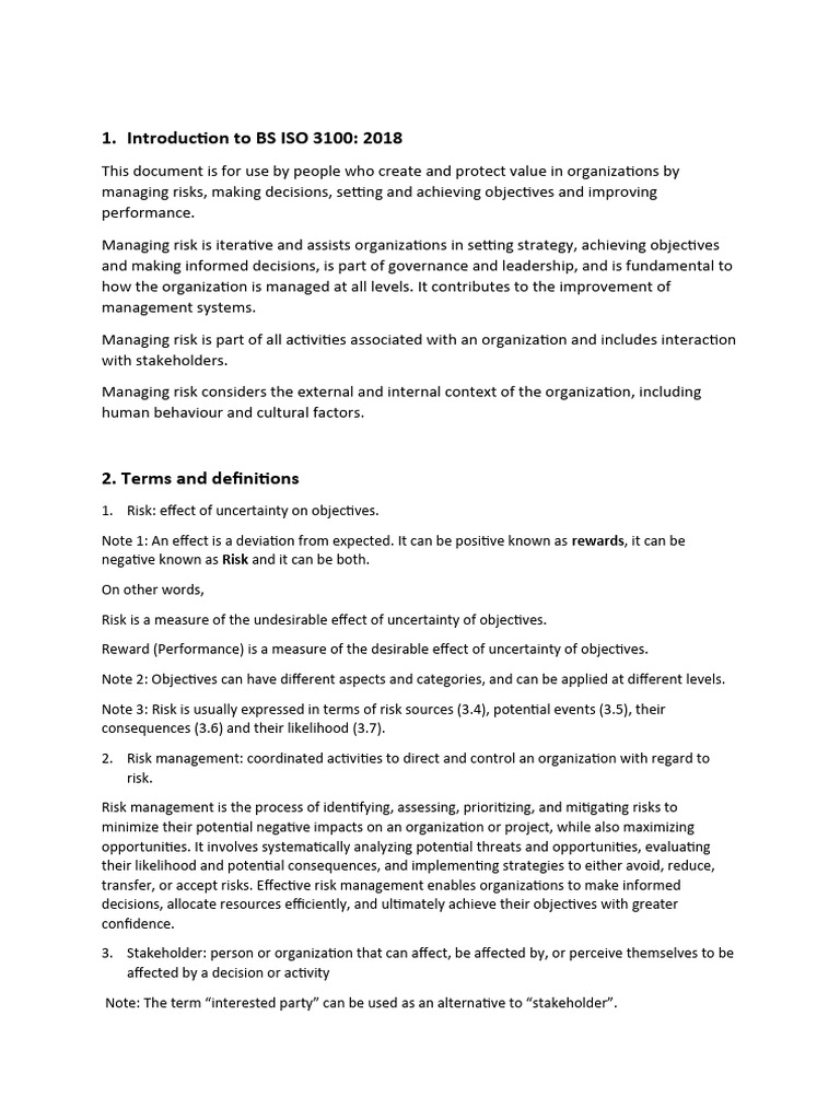 ISO 31000:2018 Risk Management Overview | PDF | Risk Management | Risk