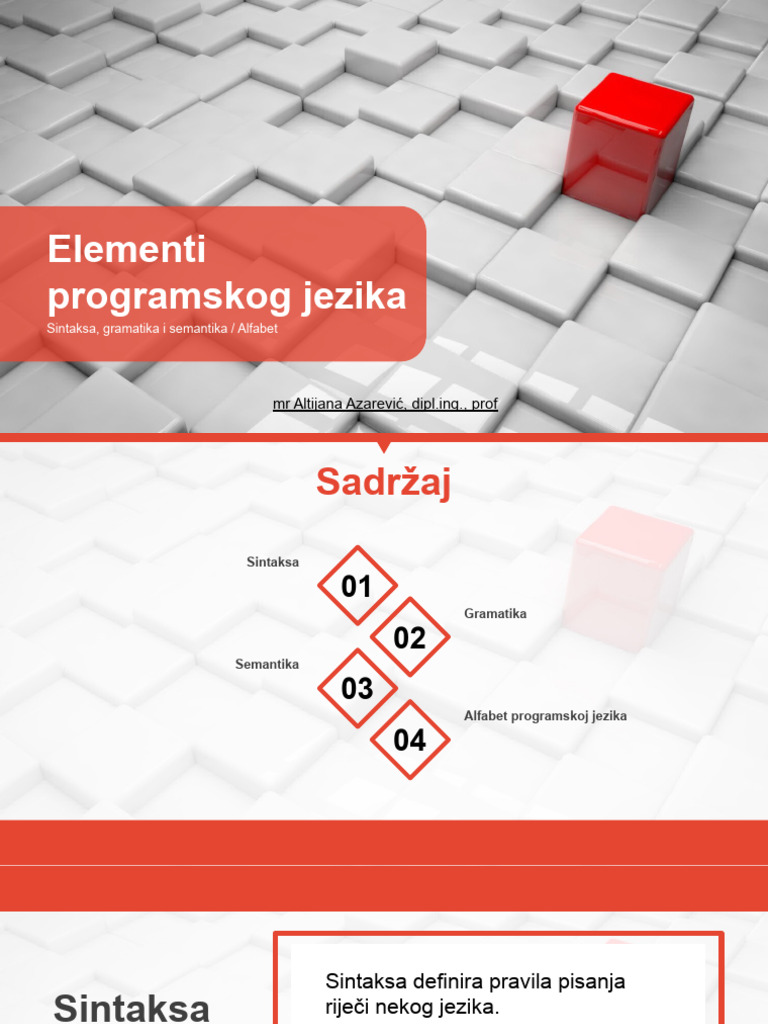 Elementi Programskoj Jezika - 1 | PDF