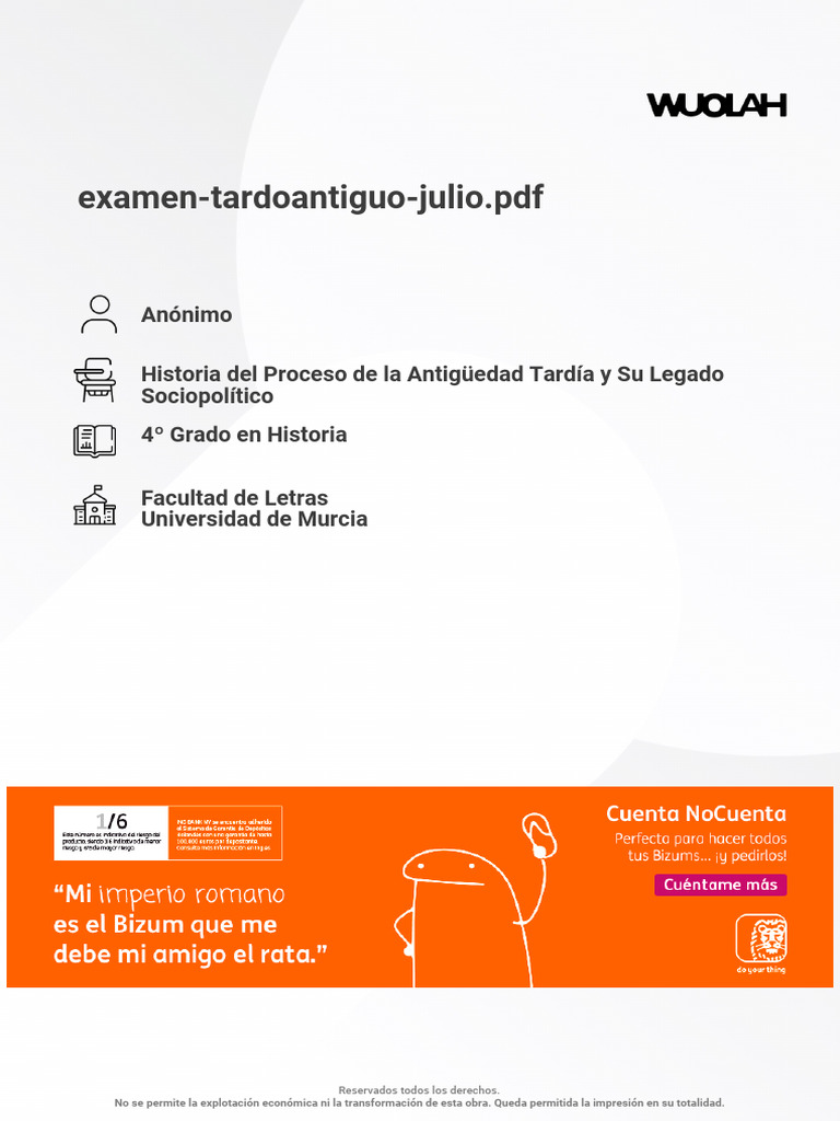 Wuolah Free Examen Tardoantiguo Julio | PDF | Antigüedad tardía ...