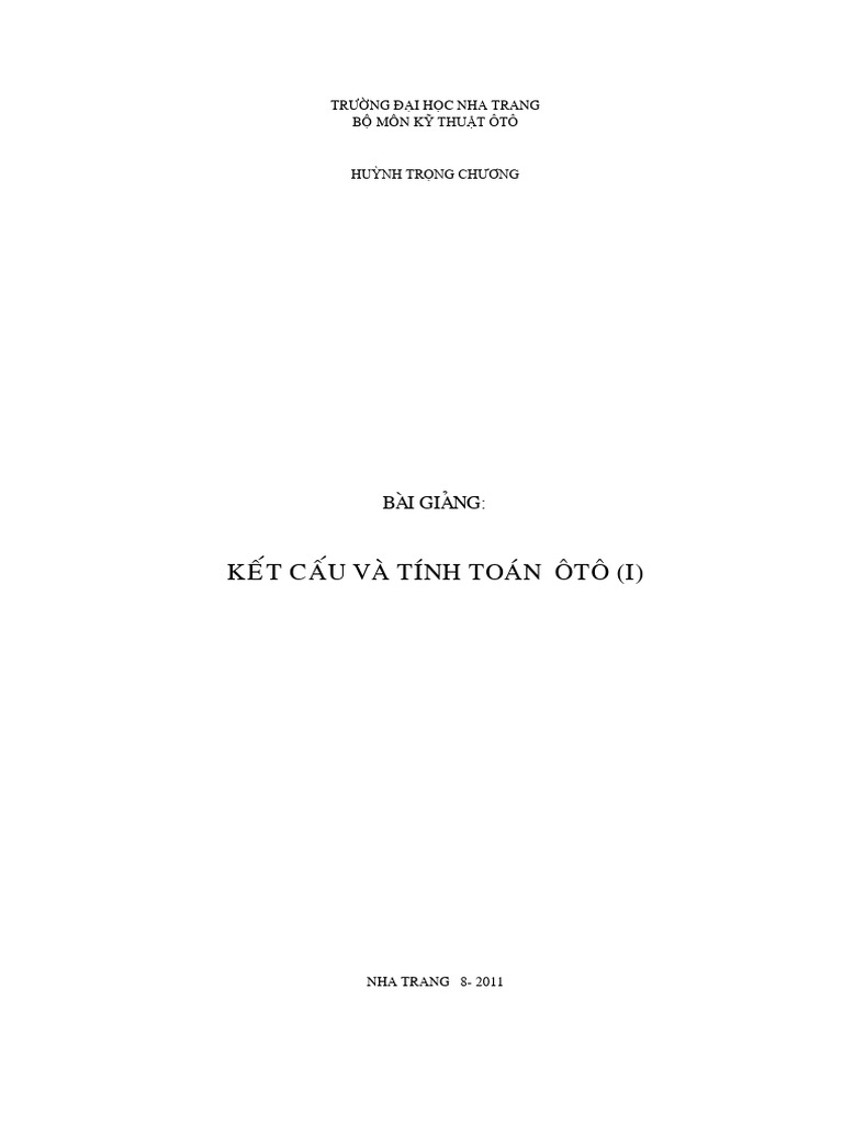 (123doc) Ket Cau Tinh Toan o To | PDF