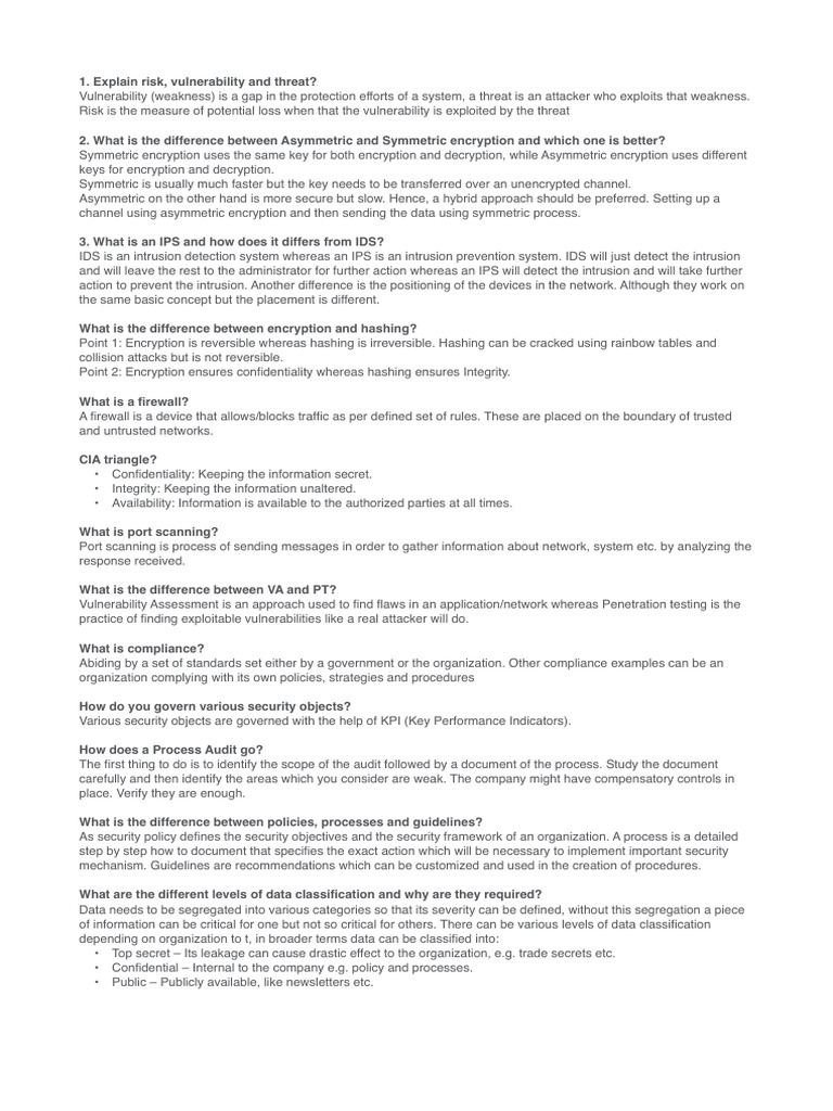 Grc Intrview Questions Pdf Encryption Security