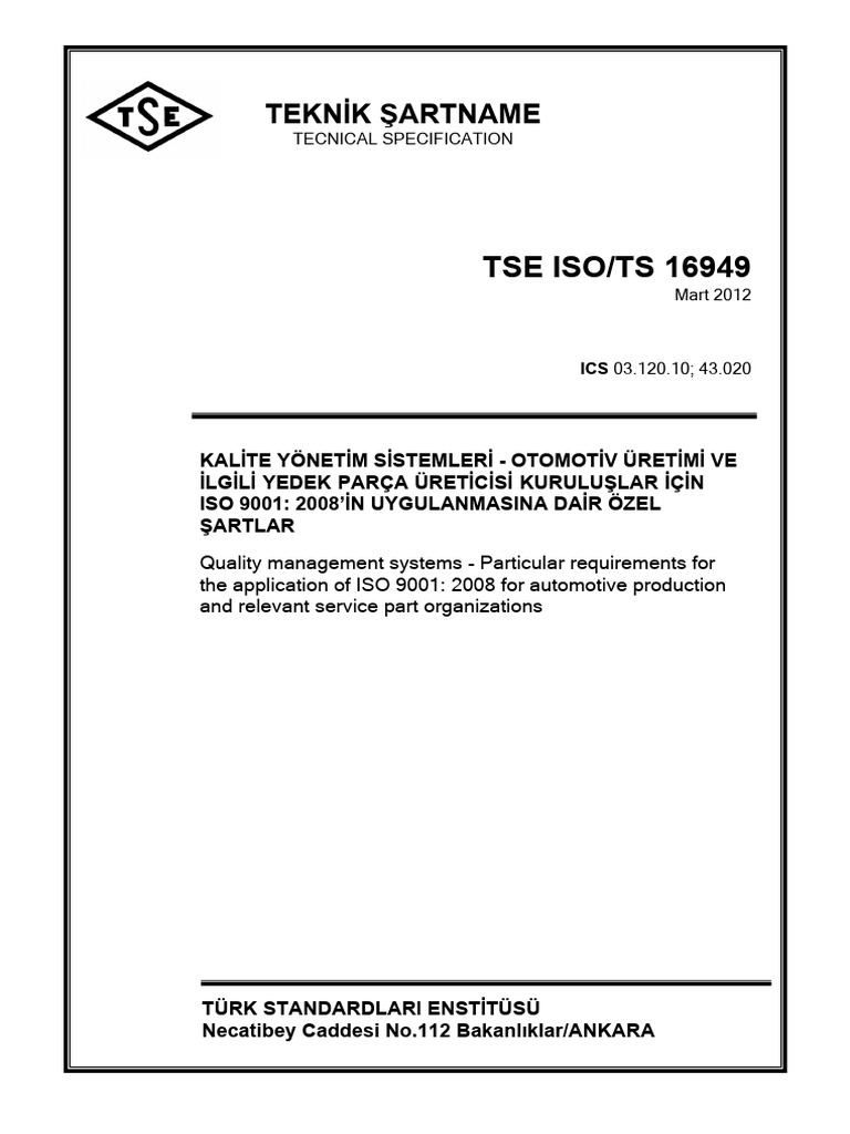 Tse Iso TS 16949 | PDF