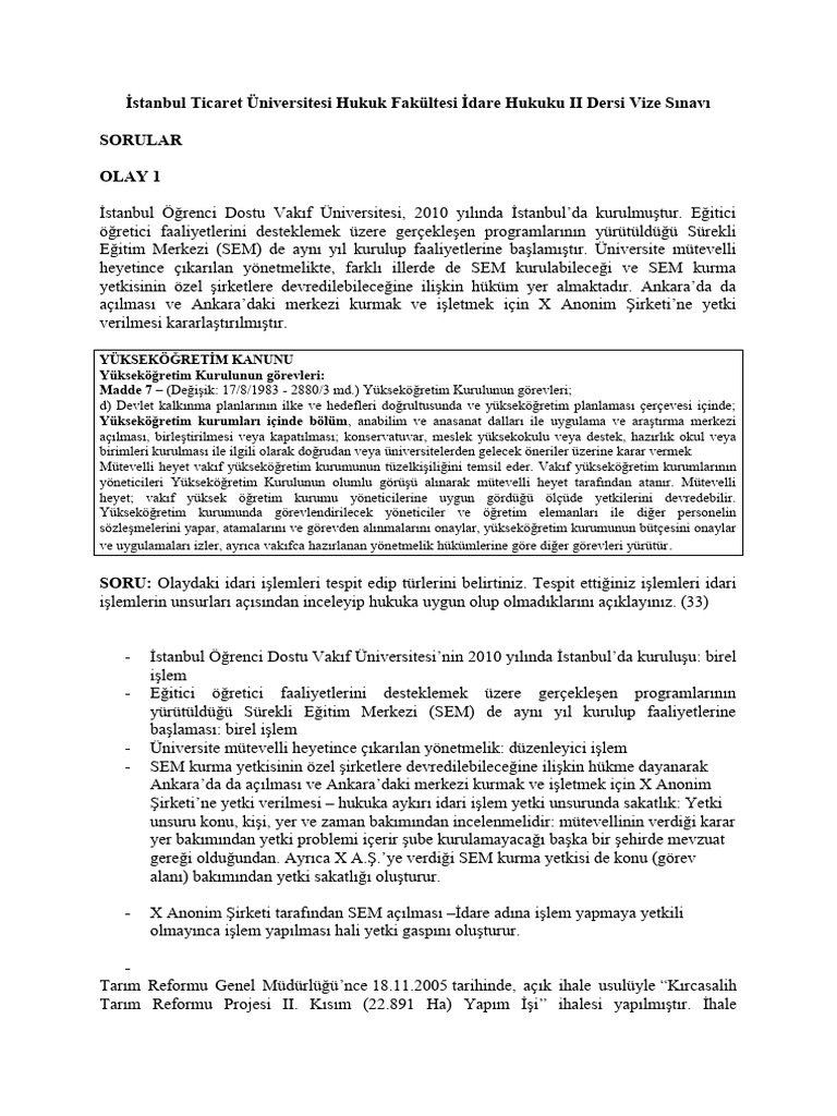 2022 2023 Idare 2 Cevap Anahtarä 2 | PDF