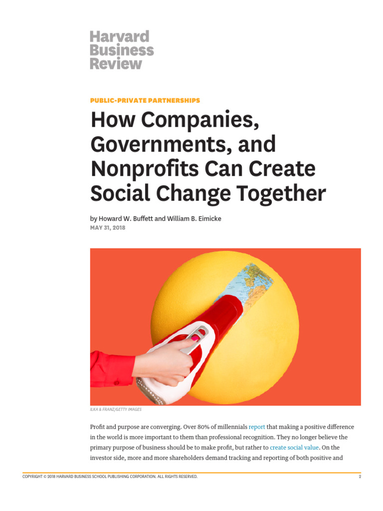 How Companies, Governments, and Nonprofits Can Create Social Change ...