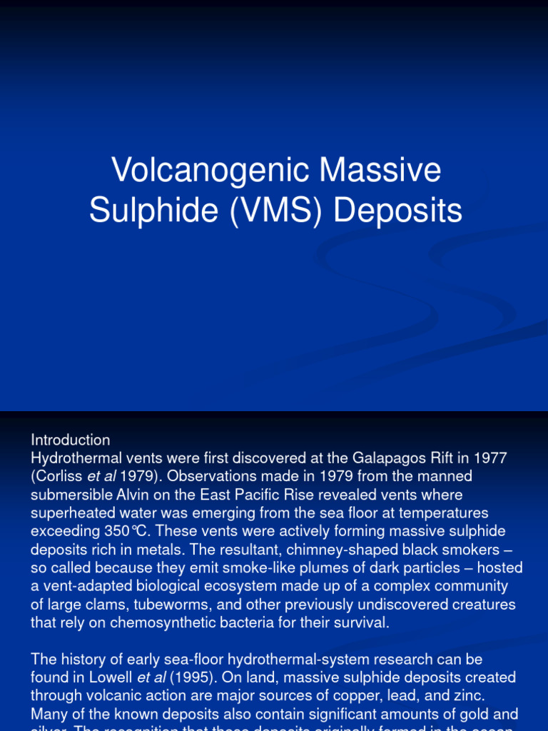 Overview of VMS Deposits and Resources | PDF | Hydrothermal Vent | Geology