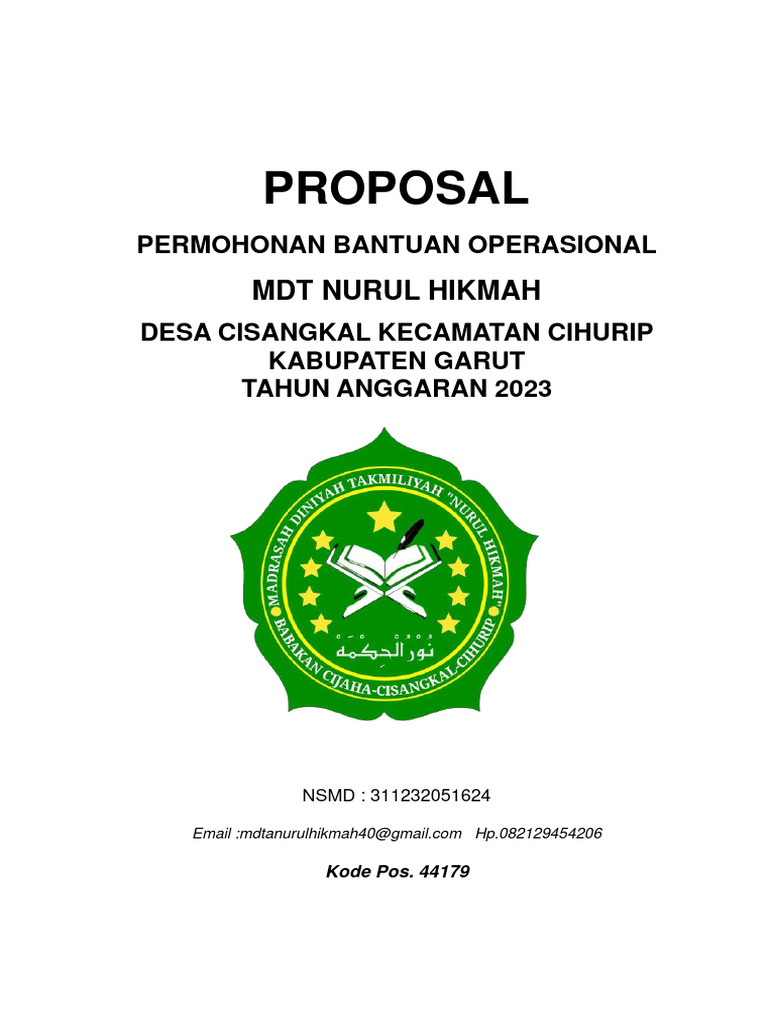 Proposal Hibah MDT Nurul Hikmah | PDF