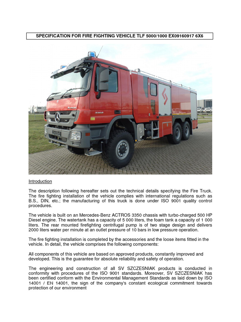 Me4057 Mercedes Benz Actros 3350 A Fire Fighting Vehicle TLF Ex09160917 ...