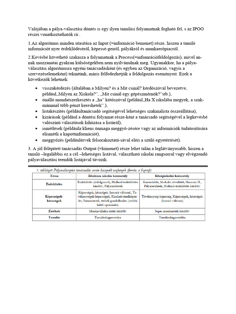 IPOO Választás Lépései | PDF