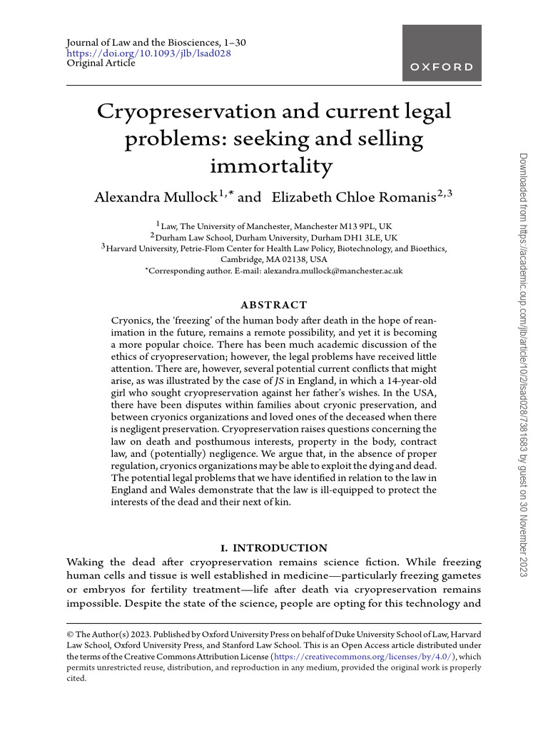 Alexandra Mullock, Elizabeth Chloe Romanis - E. Cryopreservation and ...