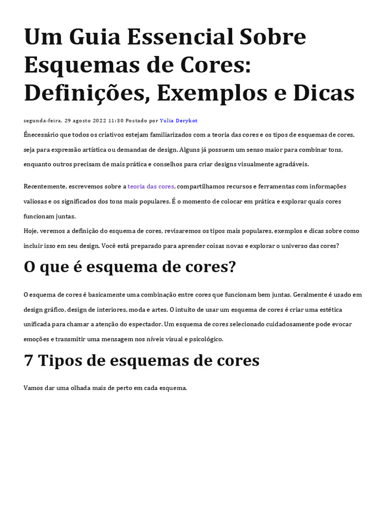 Um Guia Essencial Sobre Esquemas de Cores | PDF | Cor | Estética