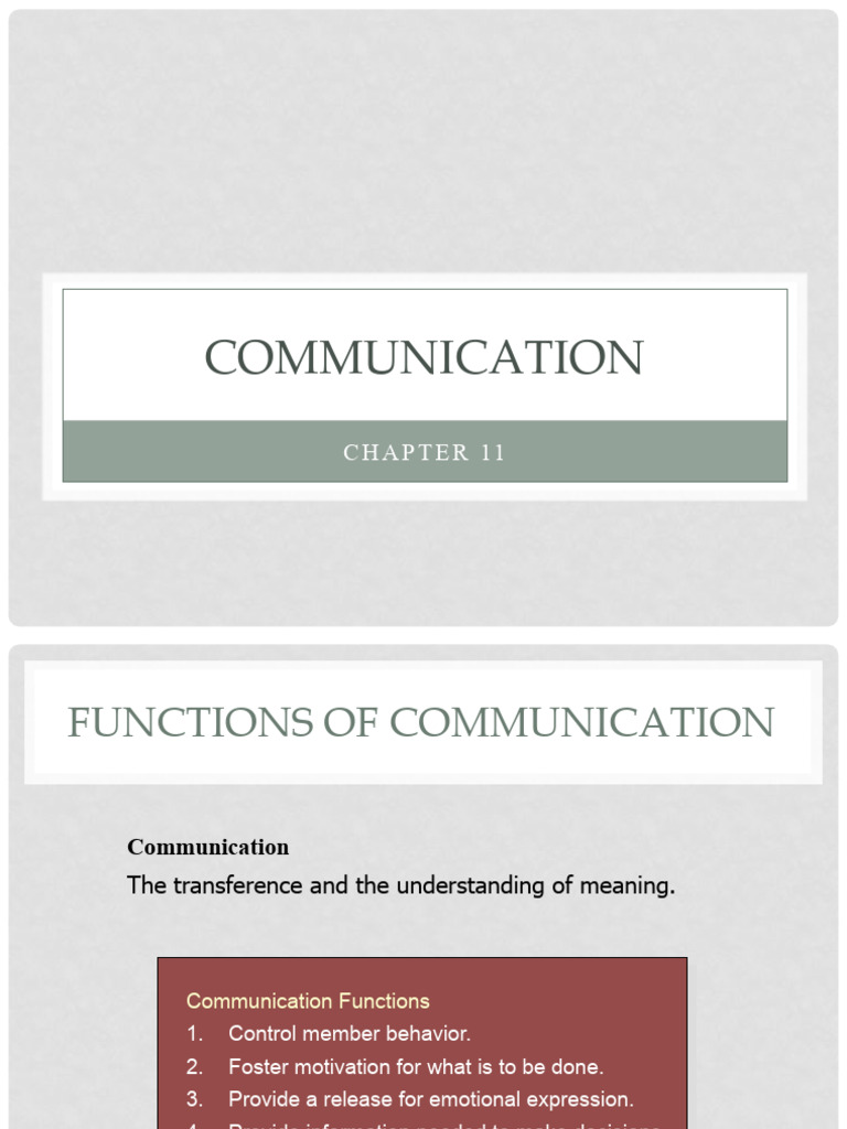 Chapter 11 - Communication | Download Free PDF | Communication | Information