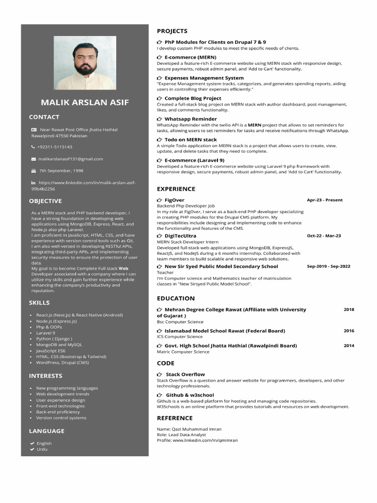 Arslan Asif CV | PDF