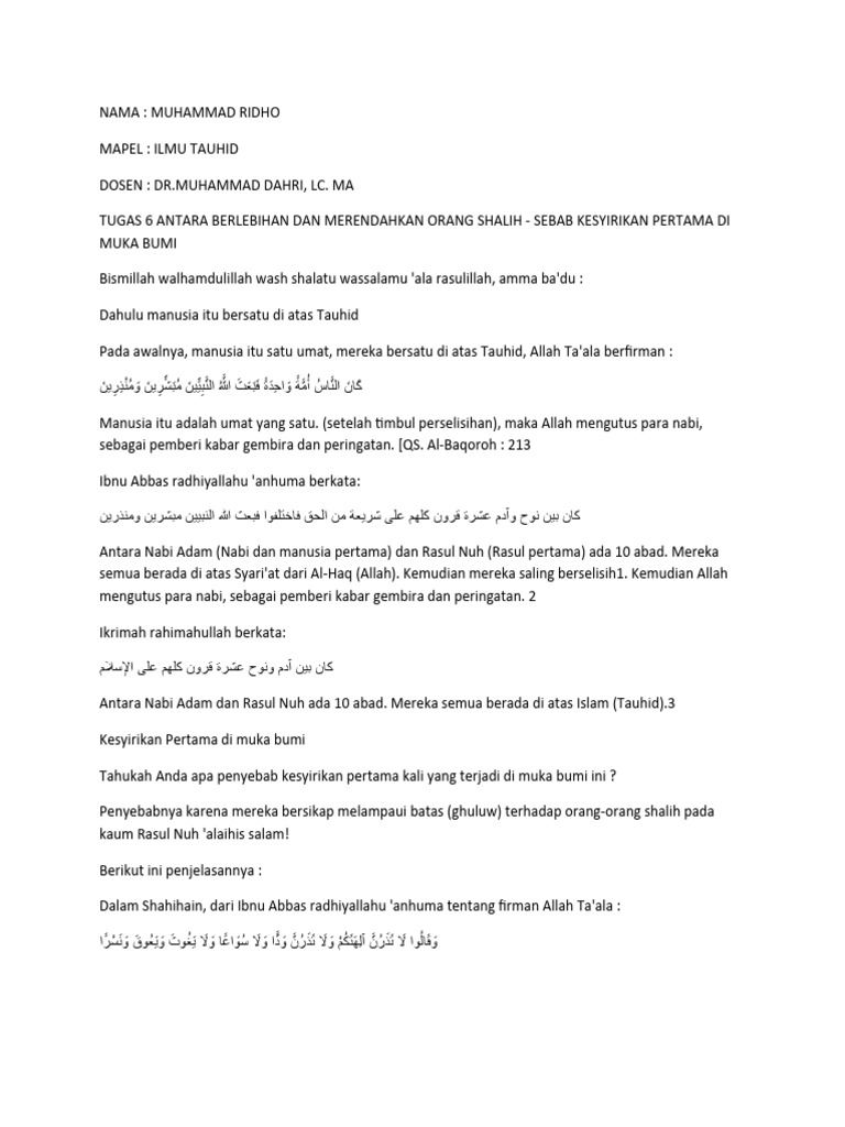 Tugas 6 M.ridho Tauhid | PDF | Sejarah | Agama & Spiritualitas