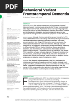 Criteria For Behavioural Variant FTD | PDF | Human Diseases And ...