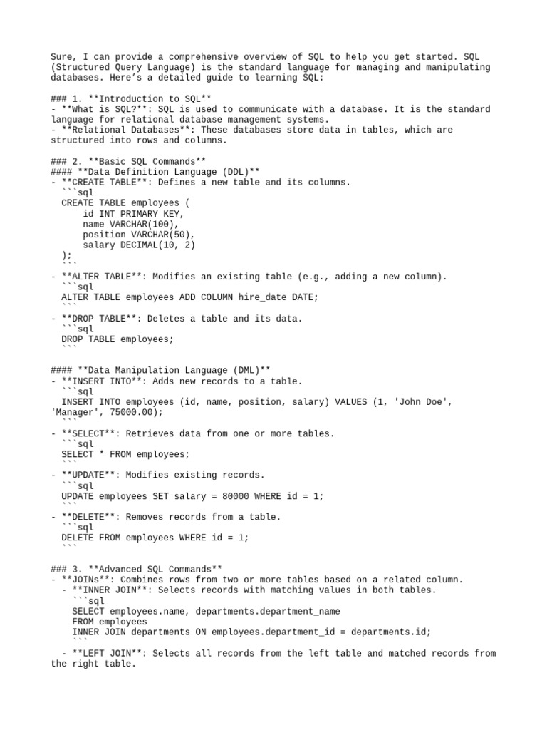 Learning Sql Structured Query Language 3 Pdf Relational Database Sql
