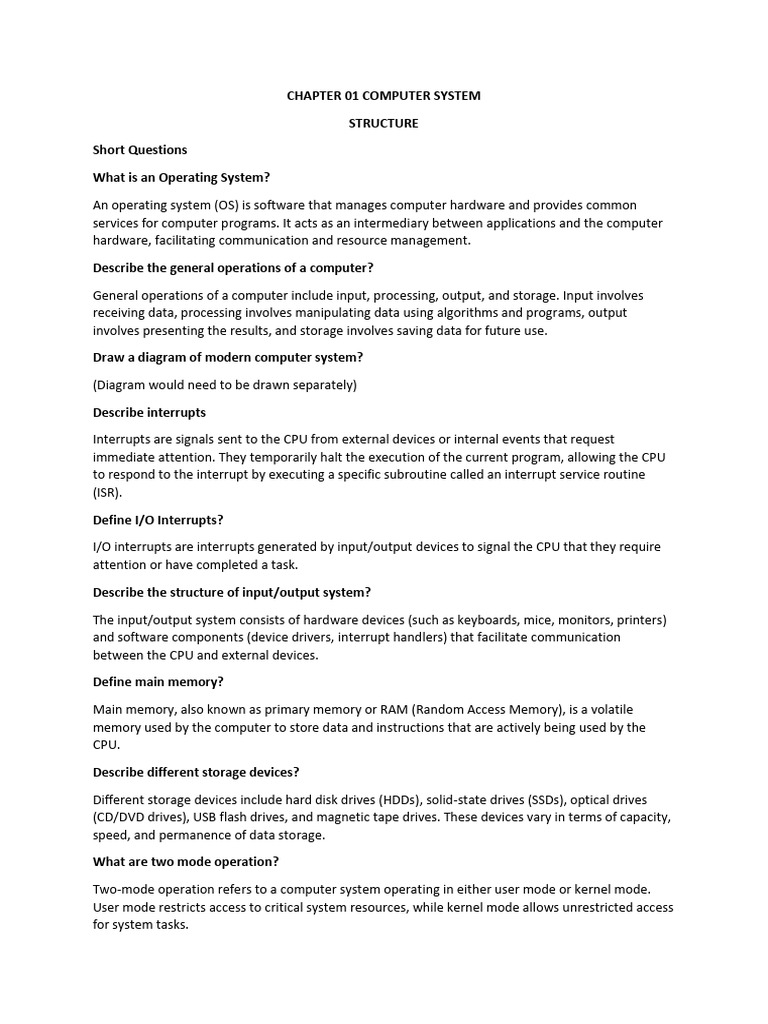 Overview of Operating System Functions | PDF | Operating System ...