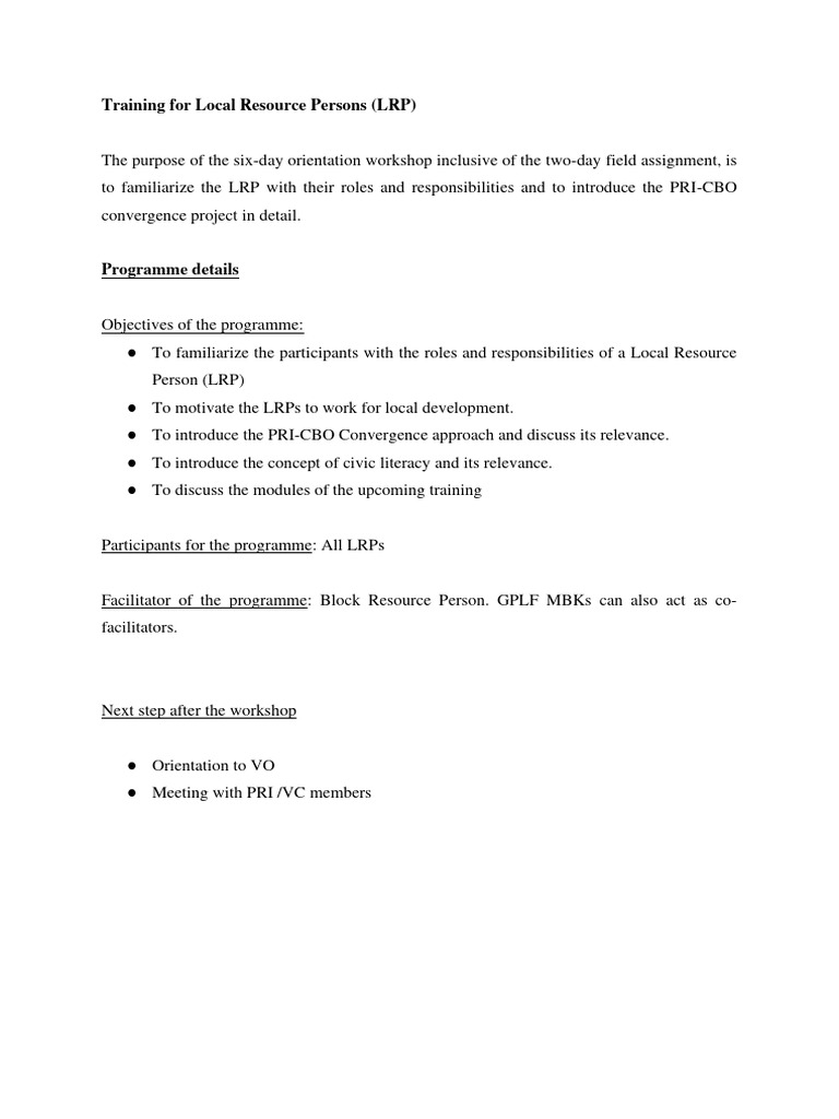 LRP Training Module | PDF