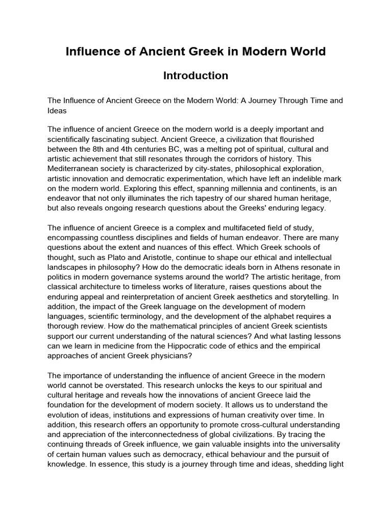 Influence of Ancient Greek in Modern World | PDF | Greeks | Ancient Greece