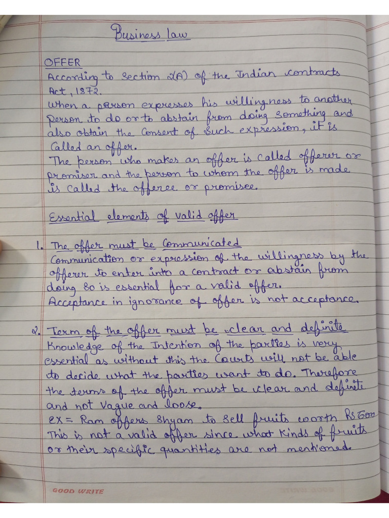 BUSINESS LAW NOTES 2nd SEM | PDF