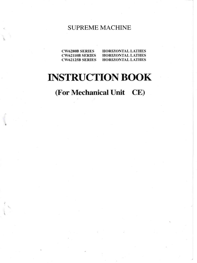 Instruction Book Mesin Bubut | PDF | Switch | Machines